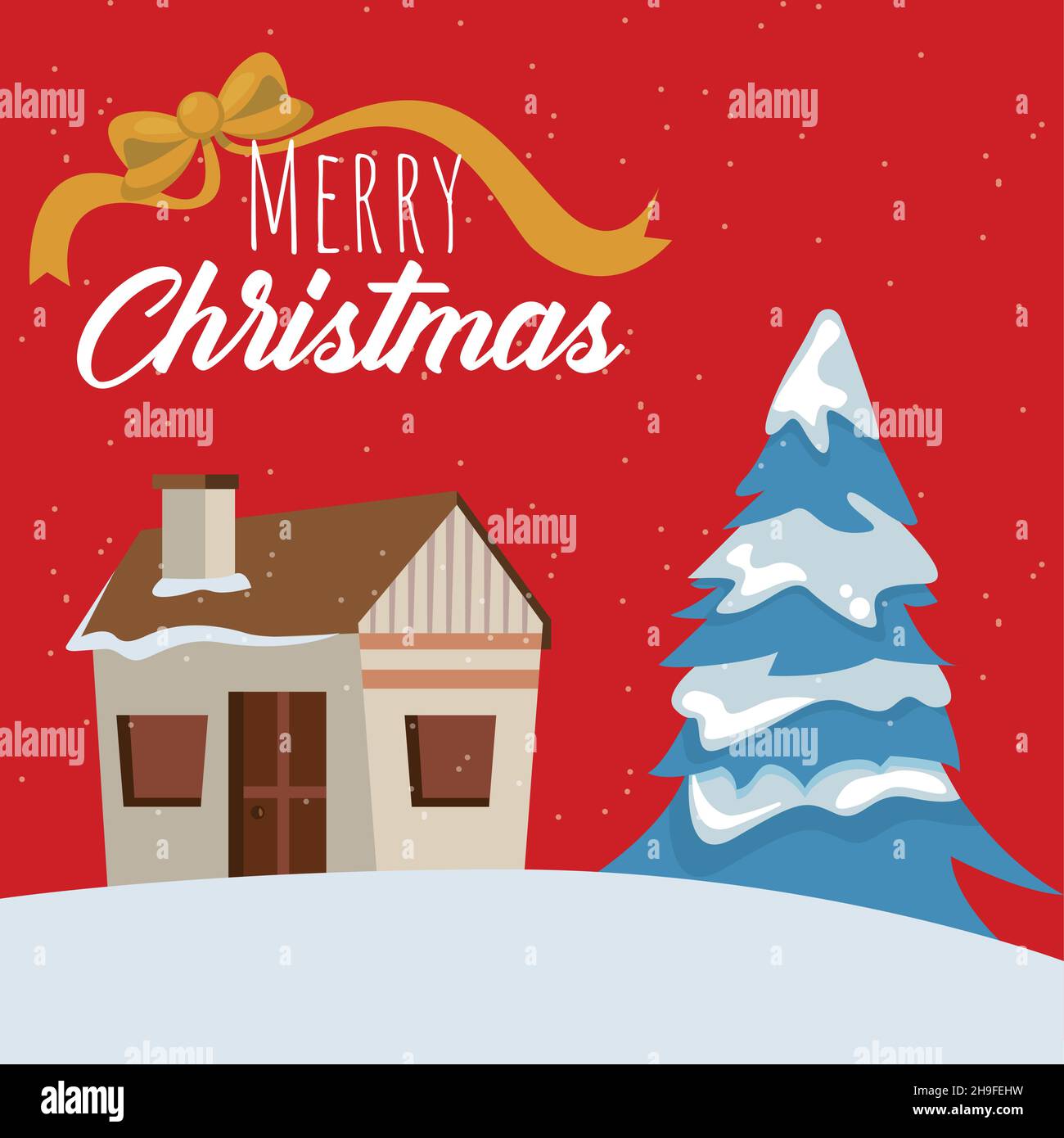 Pine tree in snow field Stock Vector Images - Alamy