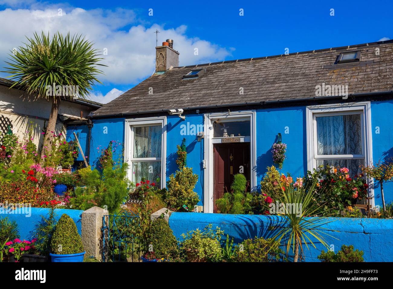 Blue cottage in Bullock Harbour, Dalkey Village, County Dublin, Ireland ...