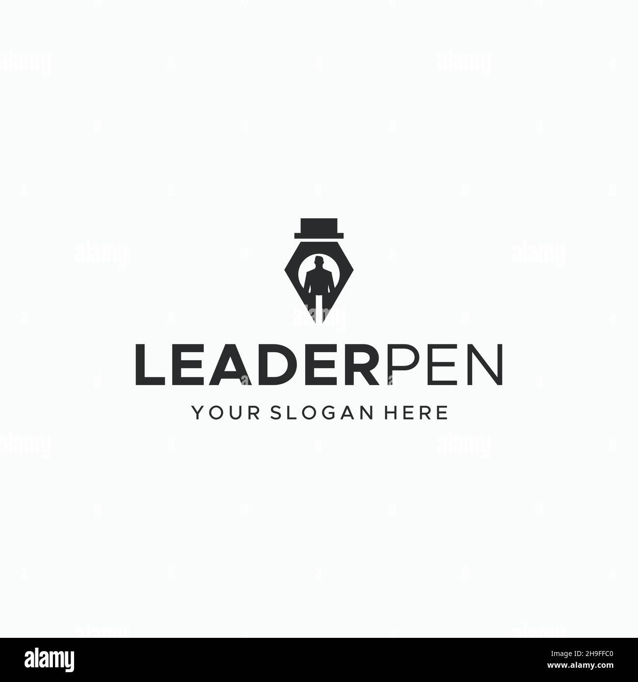 minimalist LEADERPEN people silhouette Logo design Stock Vector Image ...