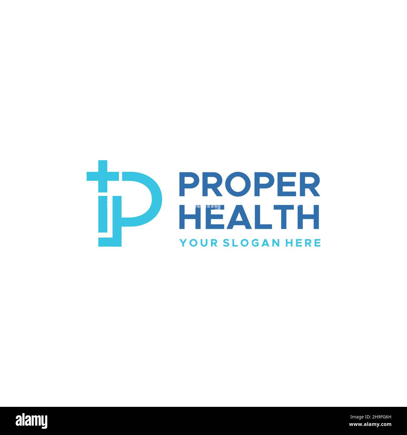 Modern flat initial P PROPER HEALTH logo design Stock Vector Image ...