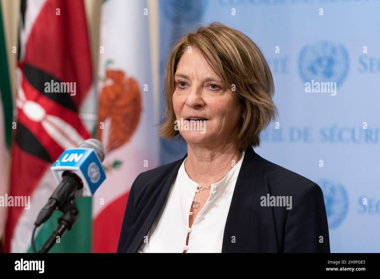 New York, NY - December 6, 2021: Ambassador Mona Juul introduced Crown ...