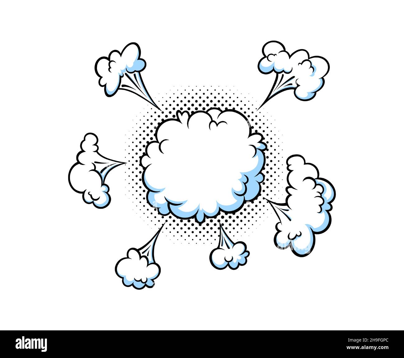 Surprising boom clouds for sales and promotions. Puff and pow smoke ...
