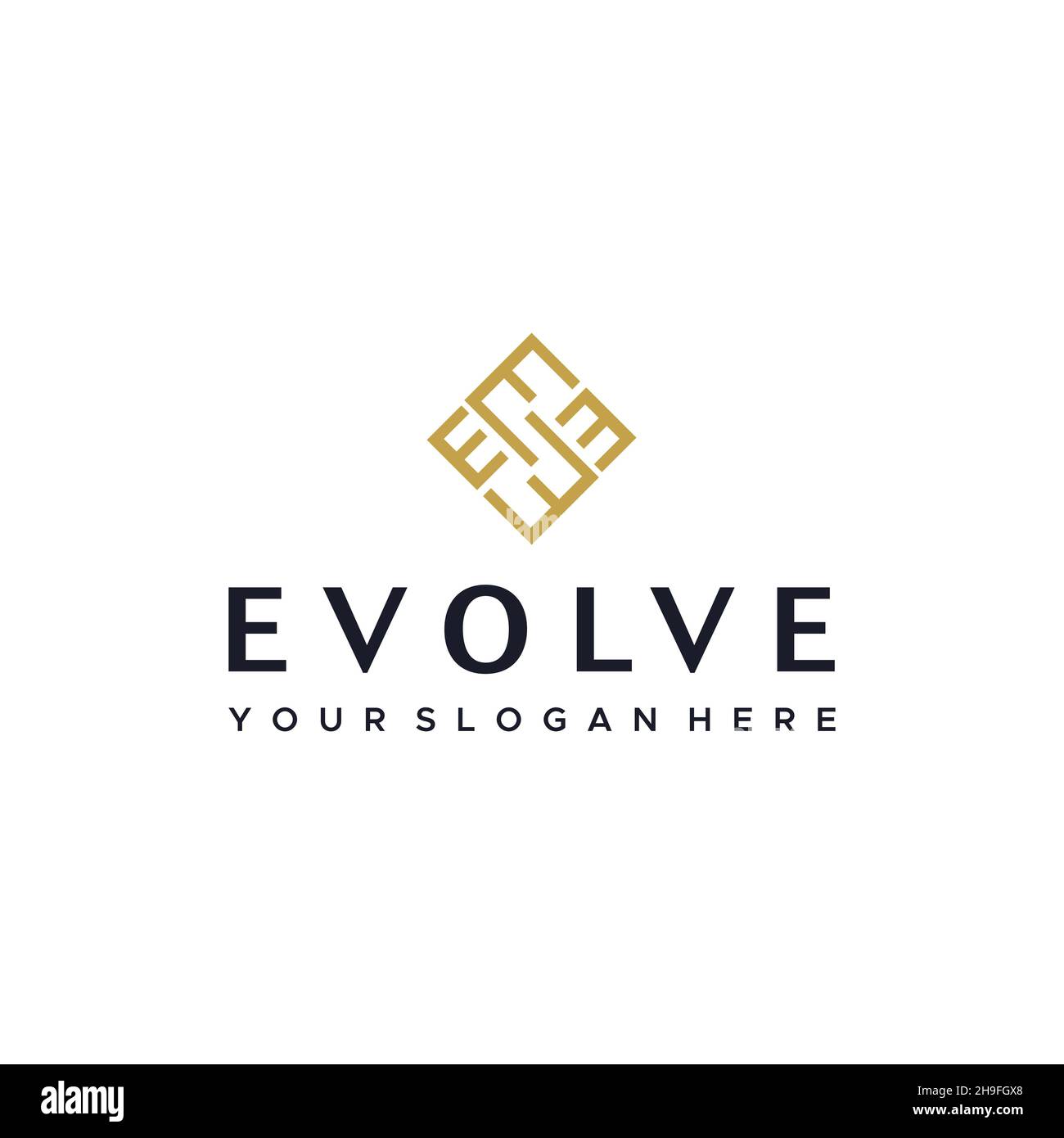 minimalist lettermark initial E EVOLVE Logo design Stock Vector Image ...