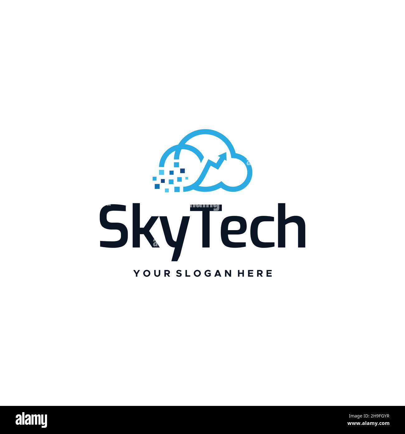 minimalist simple SkyTech line art logo design Stock Vector Image & Art ...