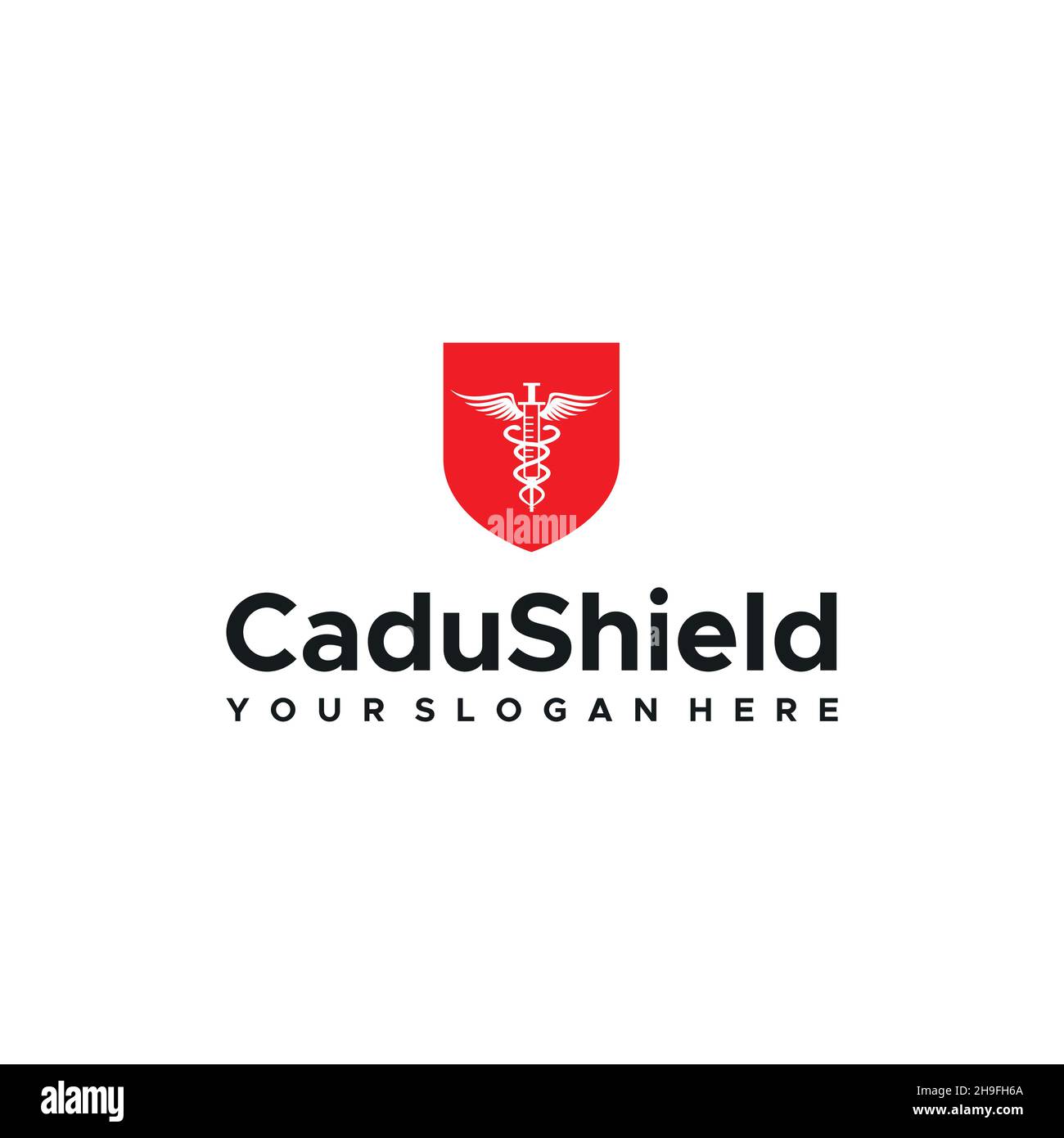 minimalist CaduShield Caduceus wings logo design Stock Vector Image ...