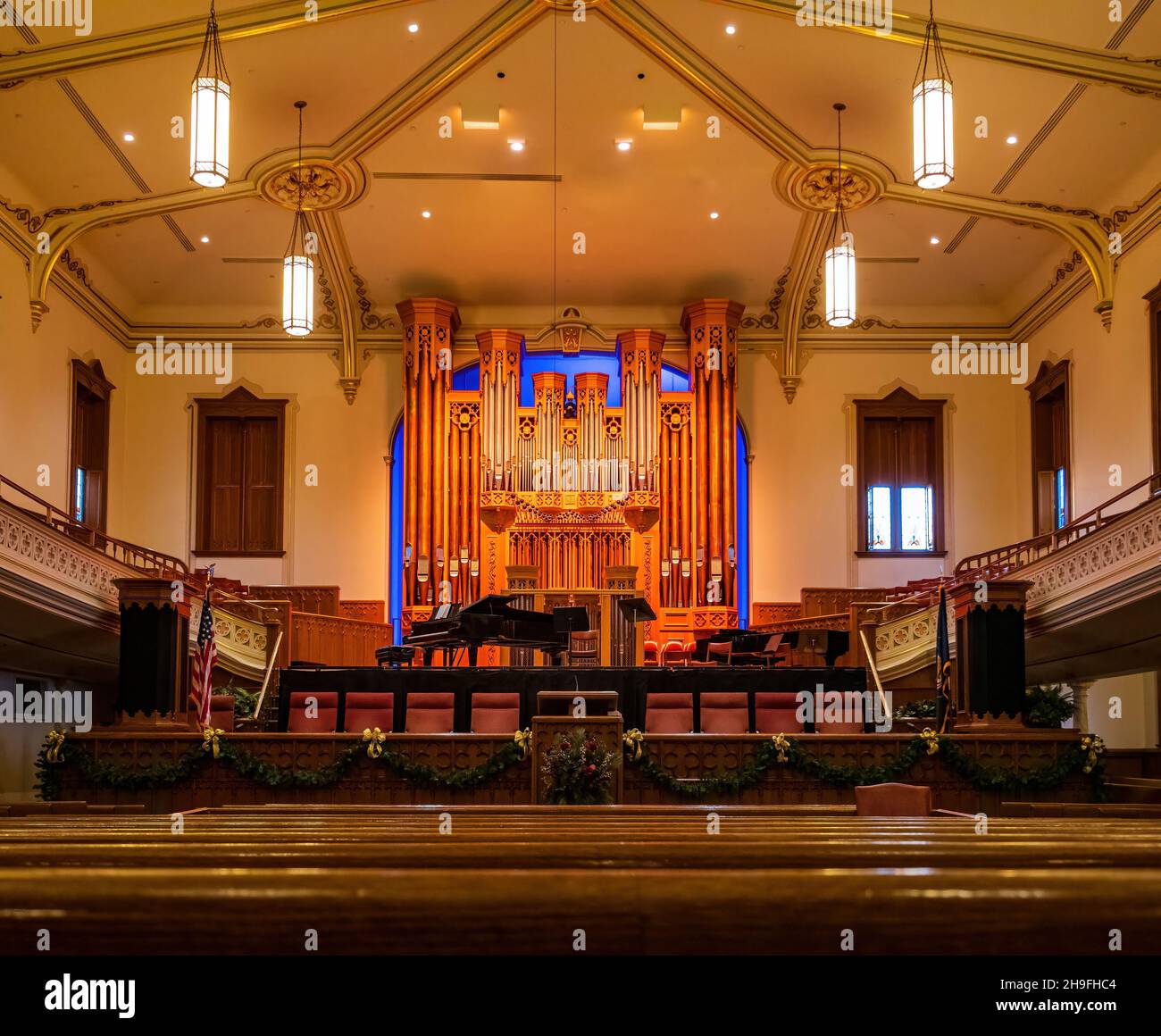 Salt Lake City, DEC 4 2021 - Interior view of the Assembly Hall Stock ...