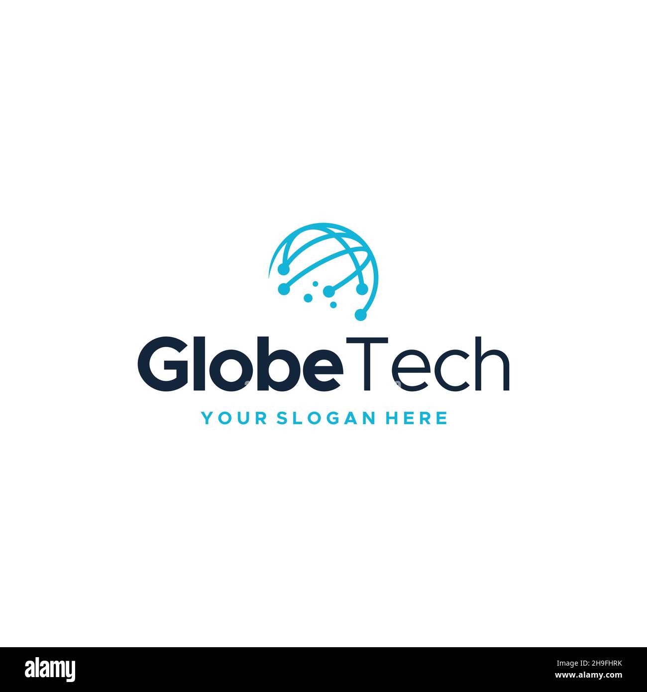 minimalist GlobeTech circle circuit logo design Stock Vector Image ...