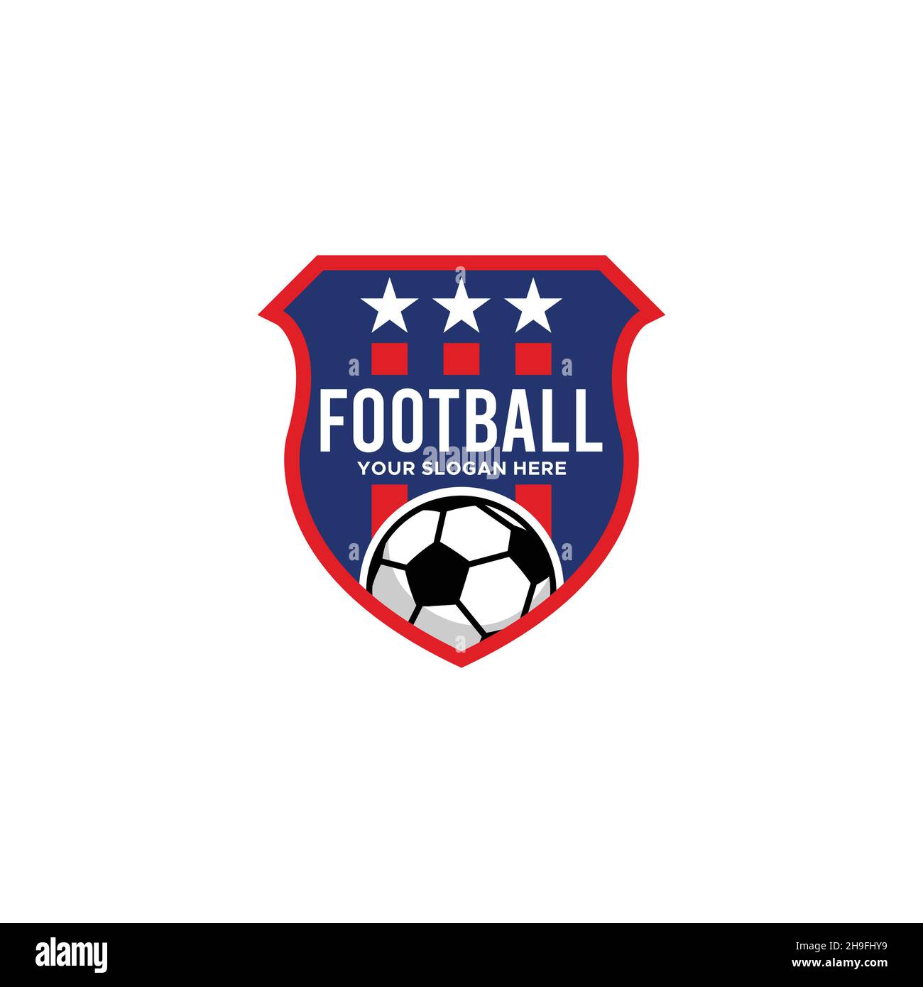 vintage FOOTBALL badge shield stars logo design Stock Vector Image ...