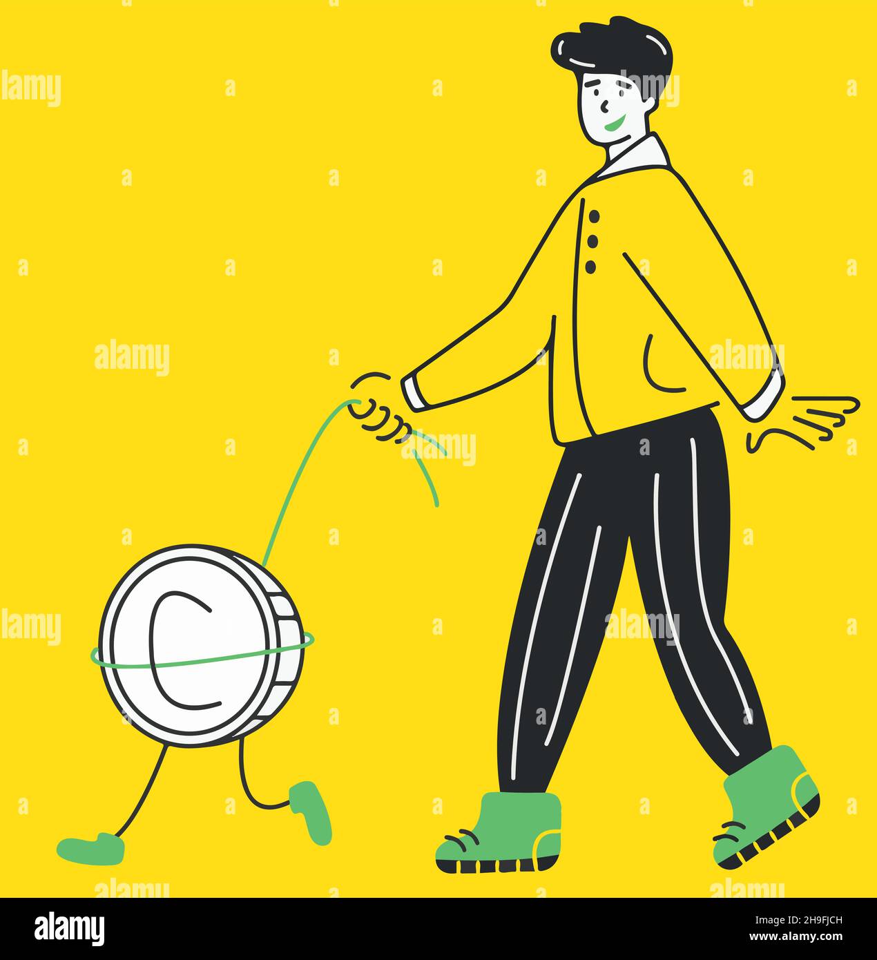 Flat icon walking man Stock Vector Images - Alamy