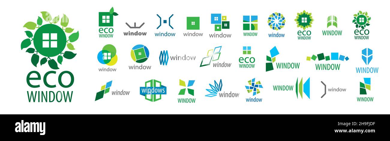 A set of vector window logos on a white background Stock Vector Image ...