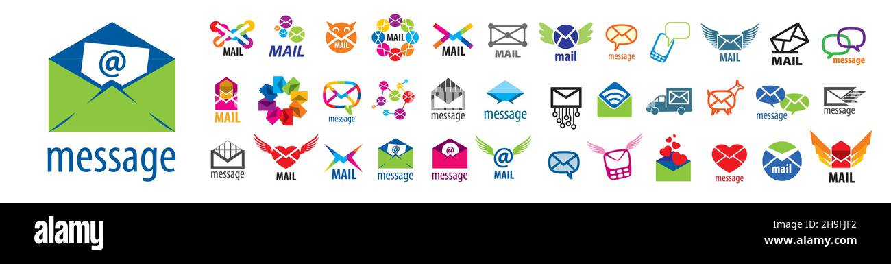 A set of vector message logos on a white background Stock Vector Image ...