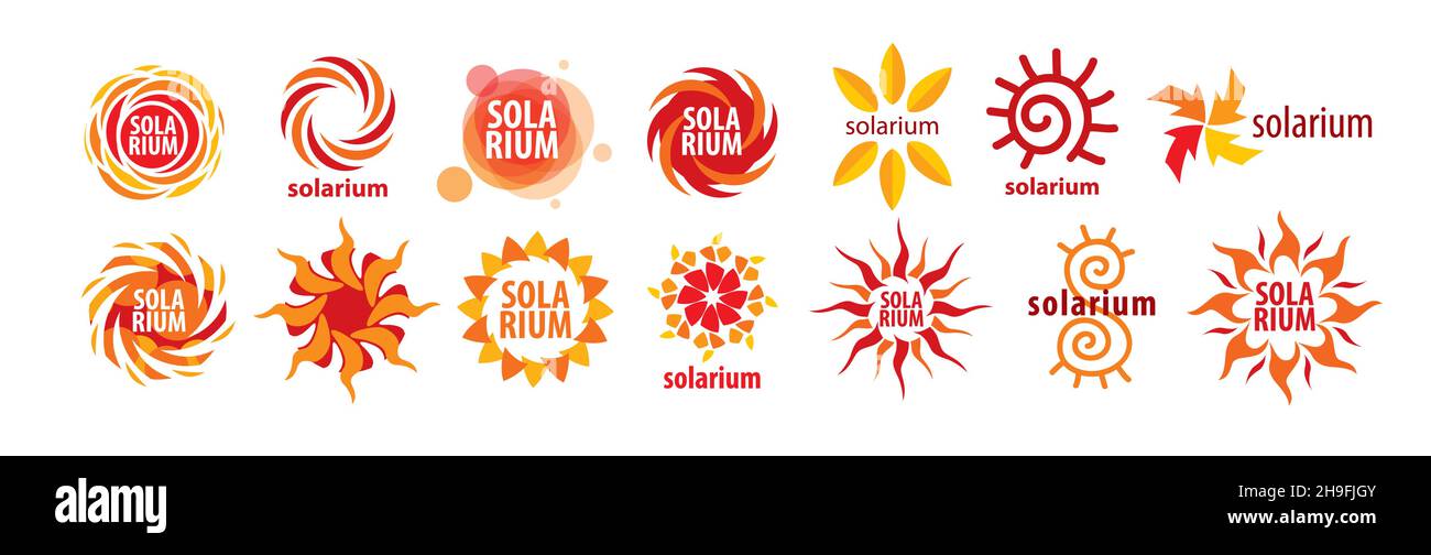 A set of vector logos solarium on a white background Stock Vector Image ...
