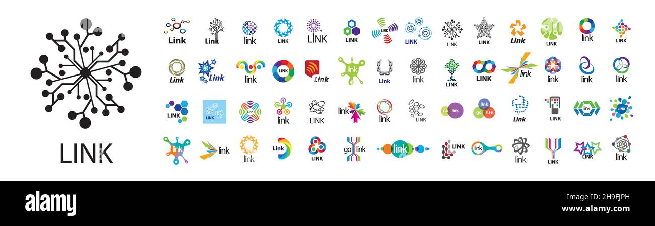 A set of vector logos link communication on a white background Stock ...