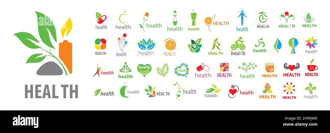 A set of vector health logos on a white background Stock Vector Image ...