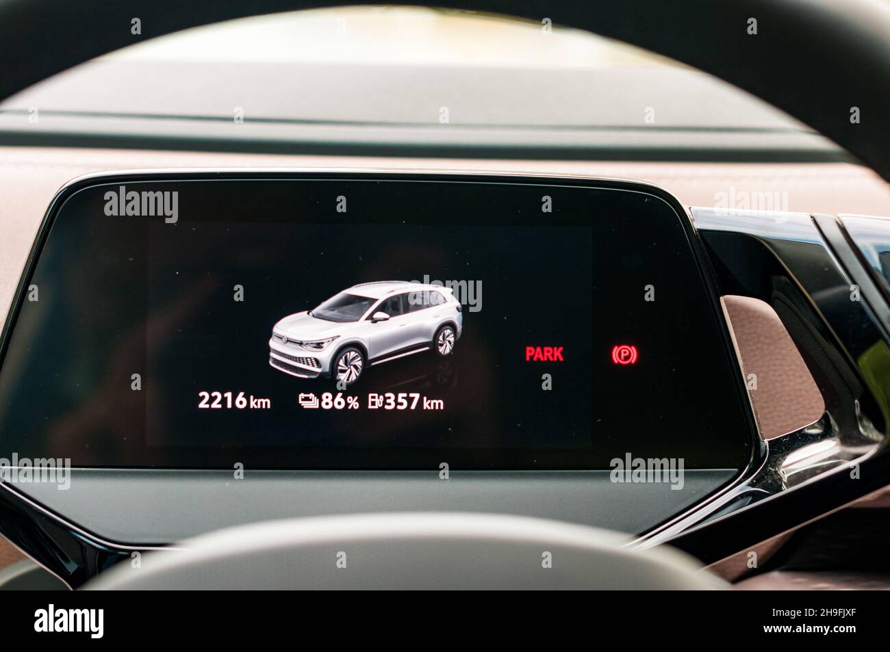 Digital instrument display of a Volkswagen ID.6 X Prime as seen in ...