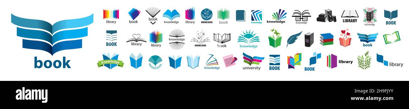 A set of vector Book logos on a white background Stock Vector Image ...