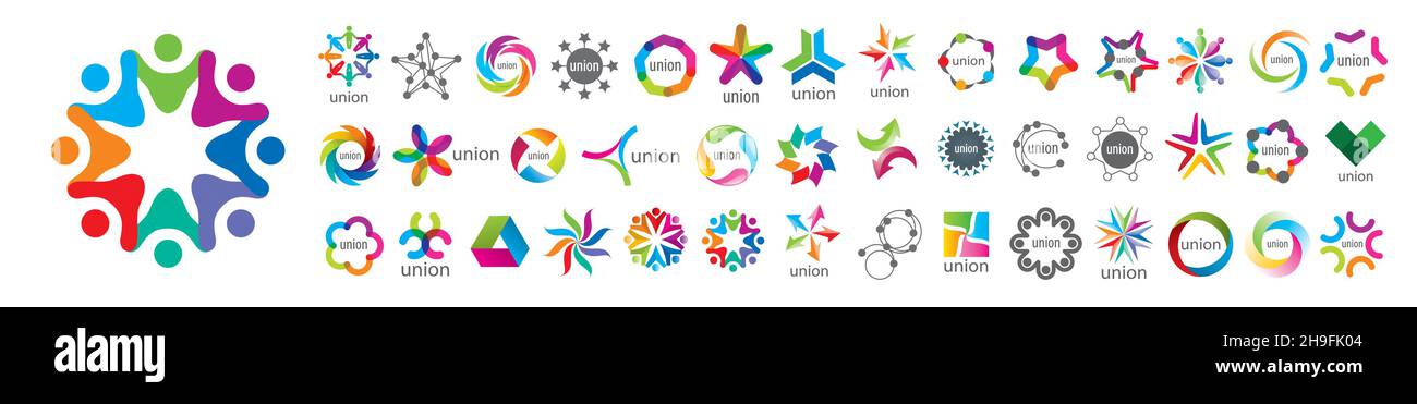 A set of vector logos of the union on a white background Stock Vector ...