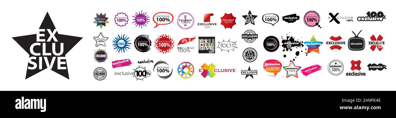 A set of Exclusive vector logos on a white background Stock Vector ...