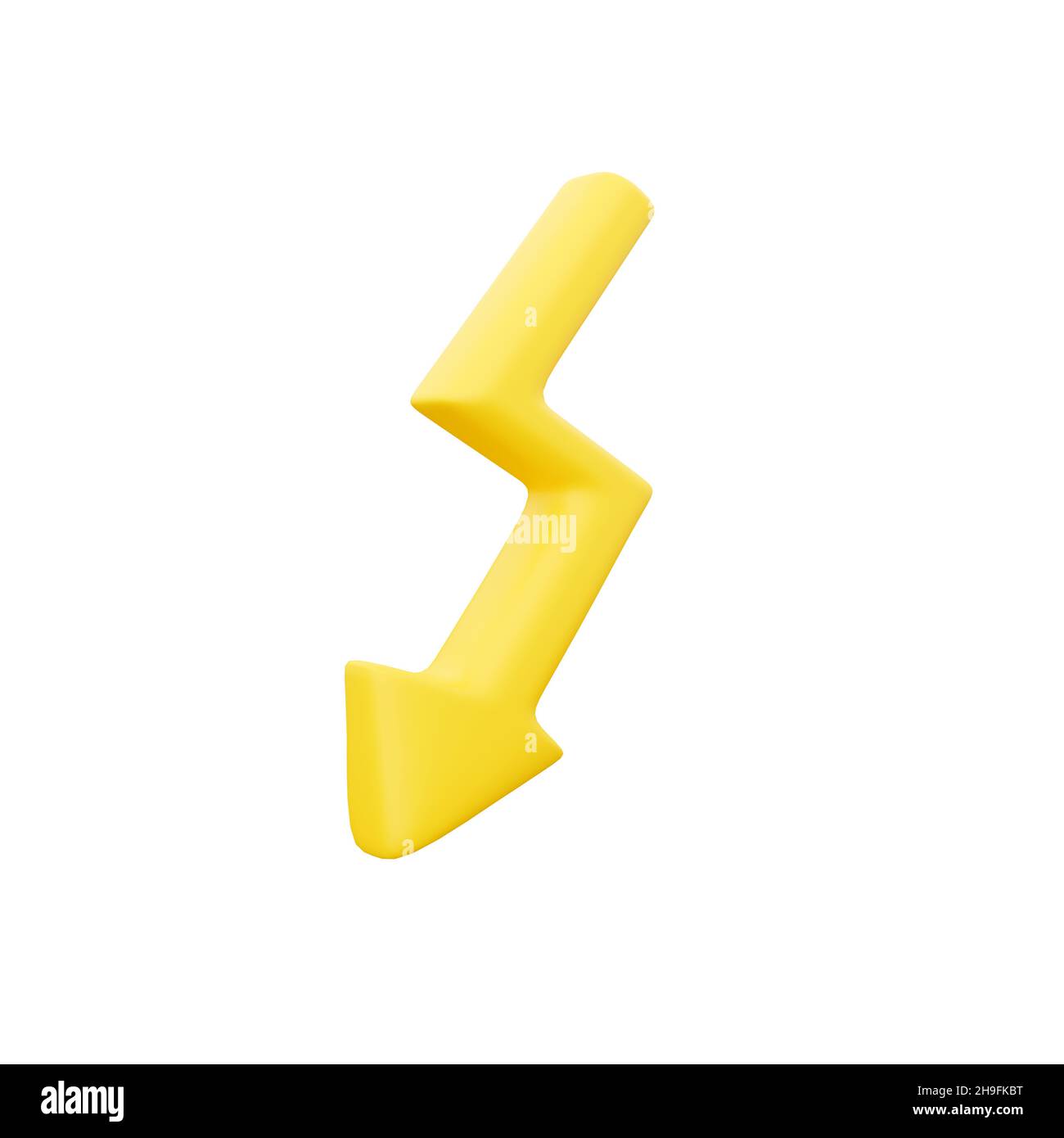 3d render thunder or lightning icon isolated over white background 3D ...