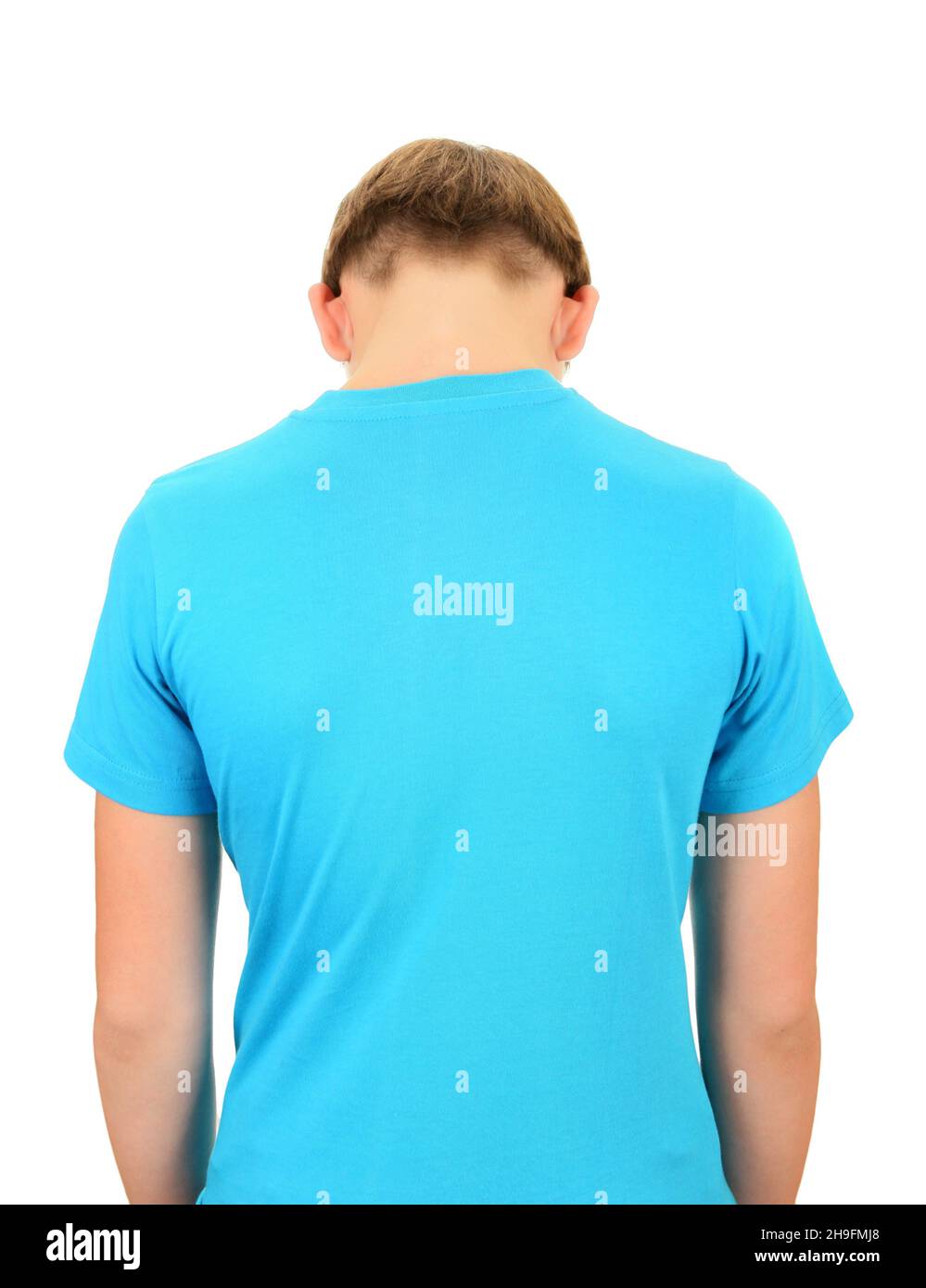 Back View of the Teenager isolated on the white background Stock Photo ...
