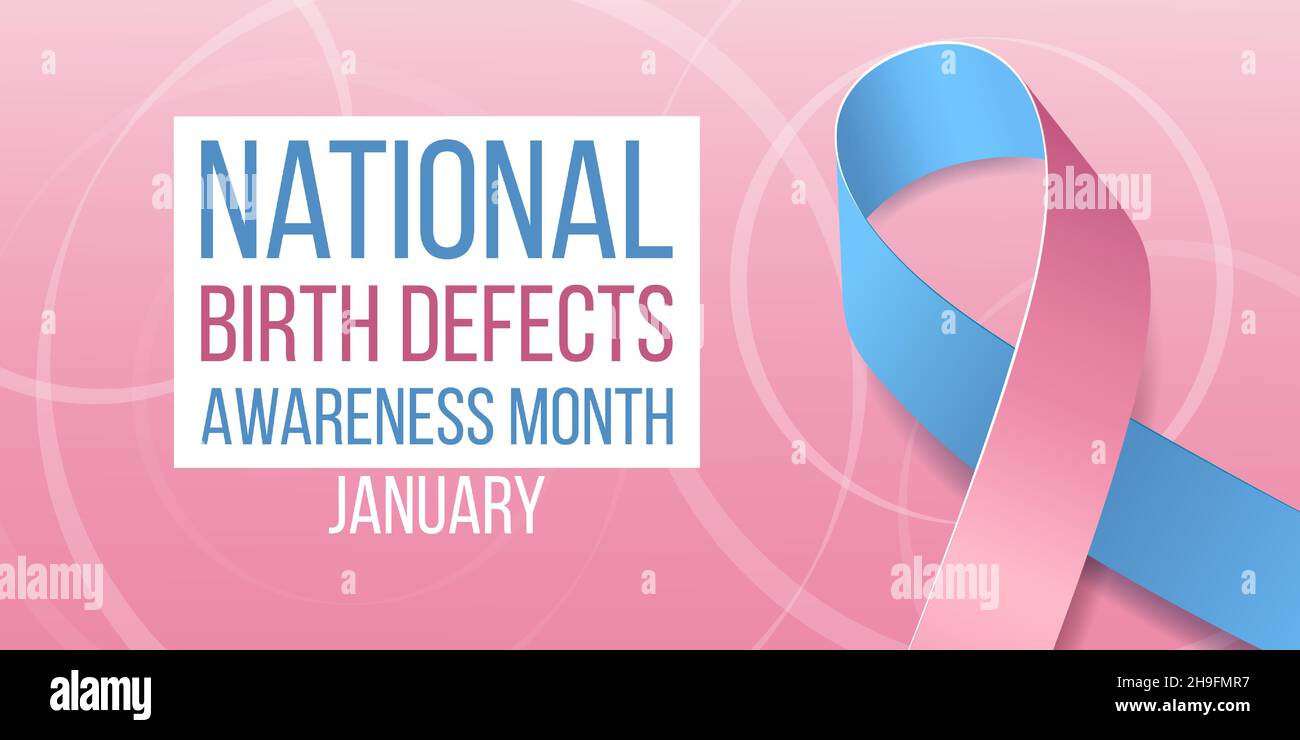 National Birth Defects Awareness Month concept. Banner with pink and ...