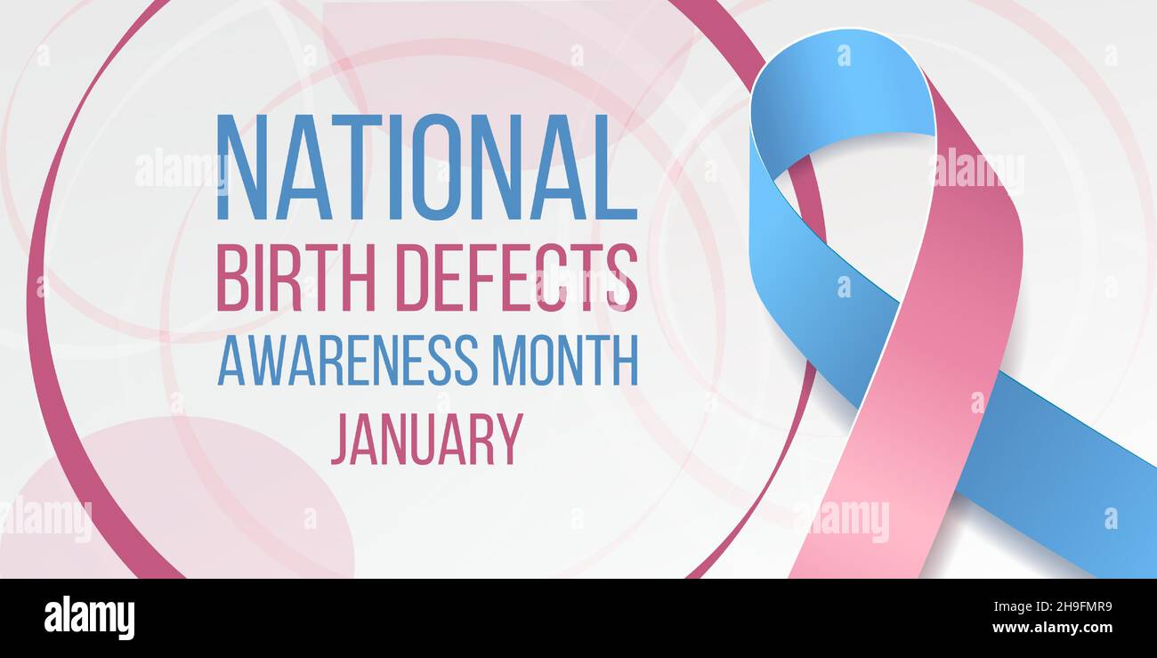 National Birth Defects Awareness Month concept. Banner with pink and ...