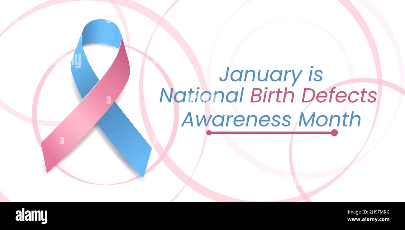 National Birth Defects Awareness Month concept. Banner with pink and ...