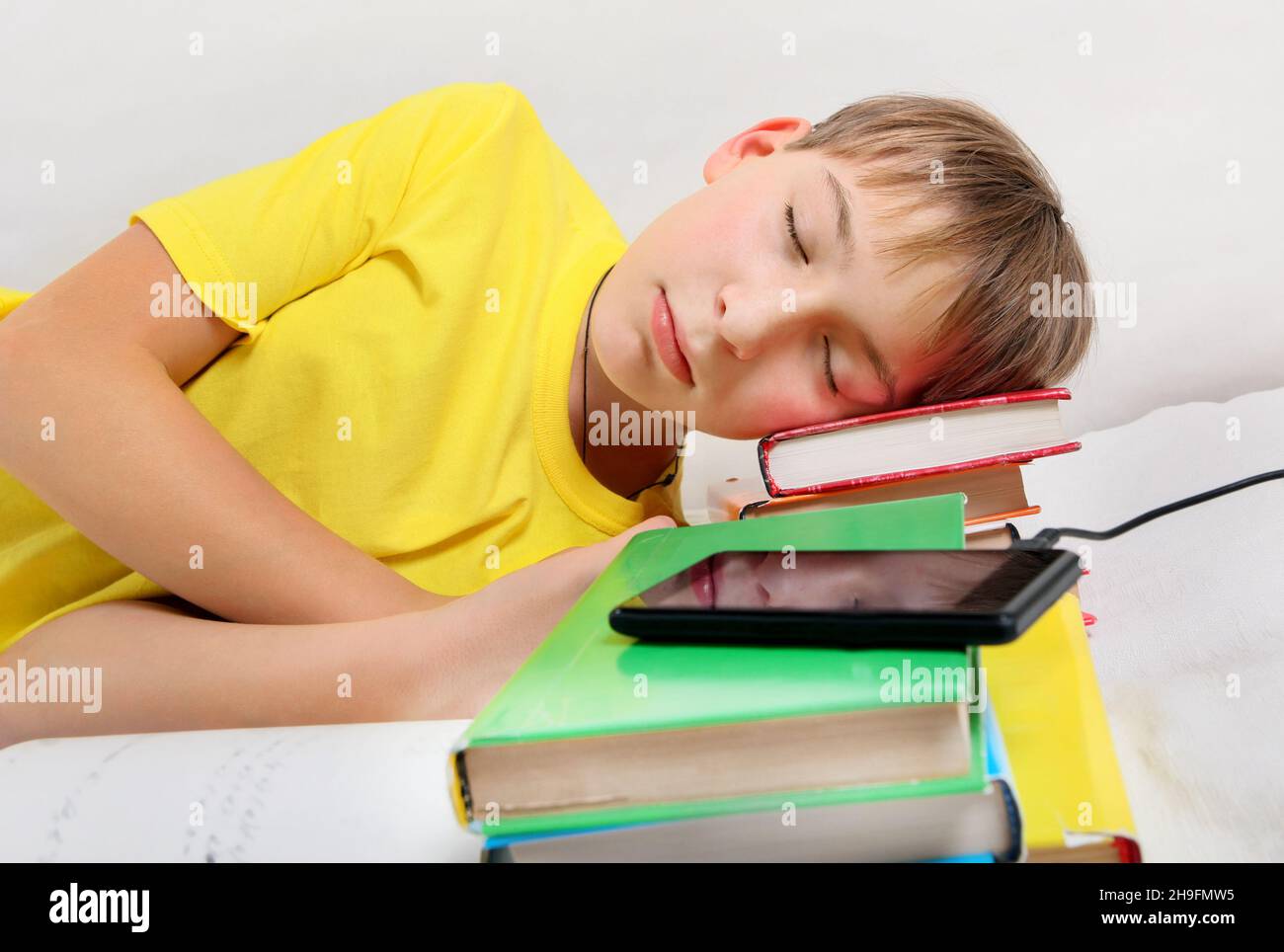 Book face asleep bed hi-res stock photography and images - Alamy