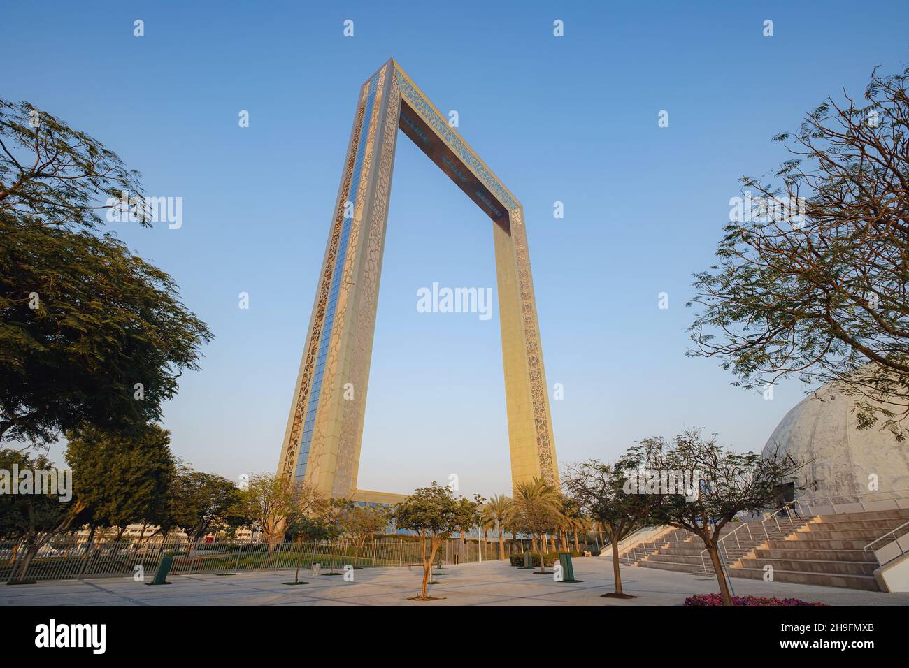 Dubai, United Arab Emirates, February 16th, 2021: Dubai Frame building ...