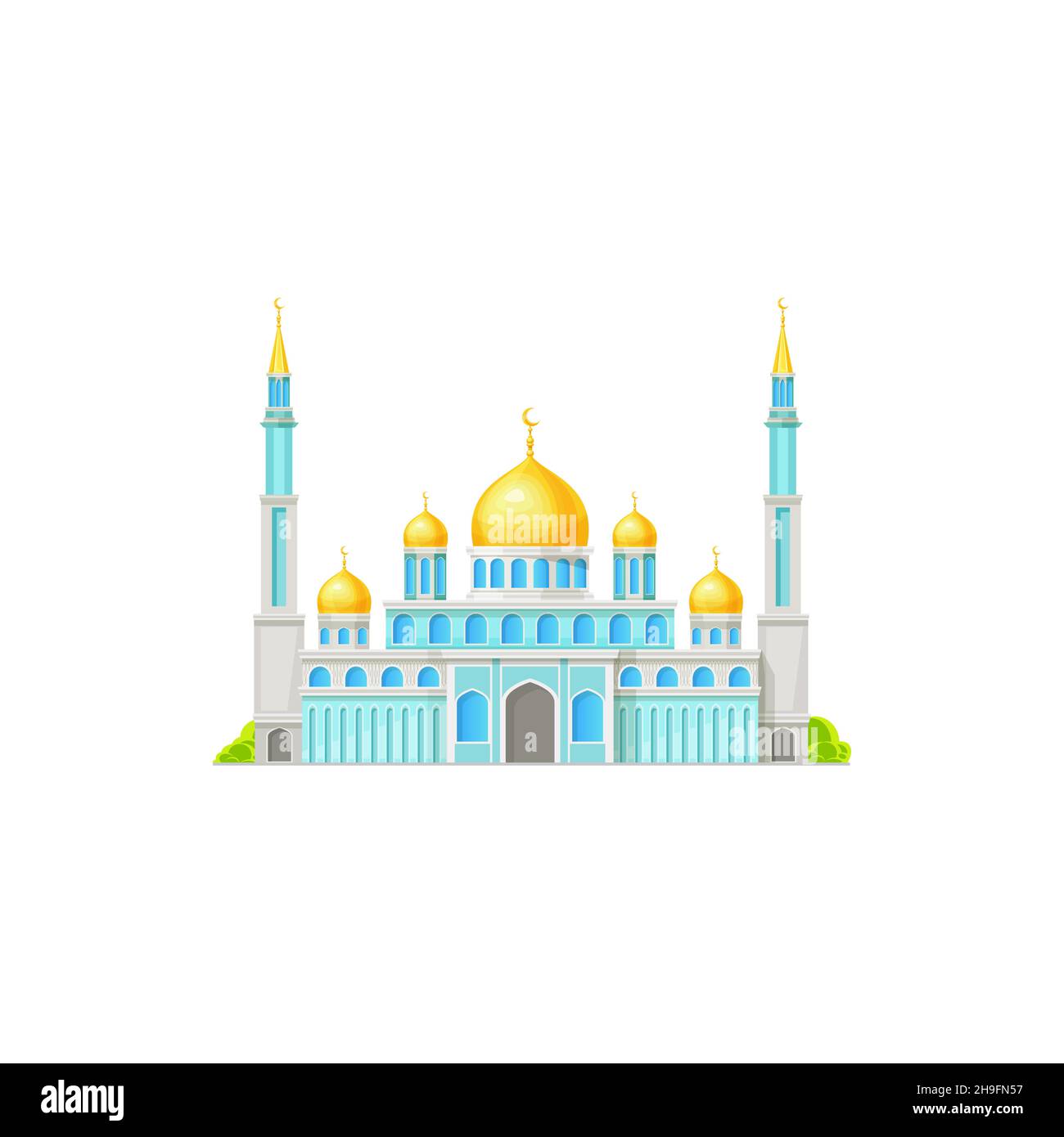 Mosque building icon, Muslim and Islam religion architecture, vector ...