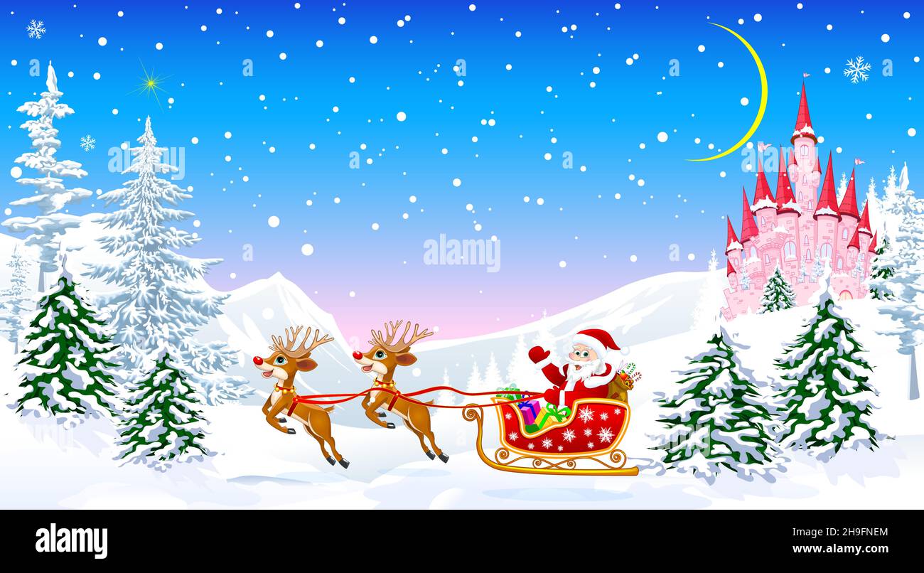 Christmas greetings snow mountains Stock Vector Images - Alamy