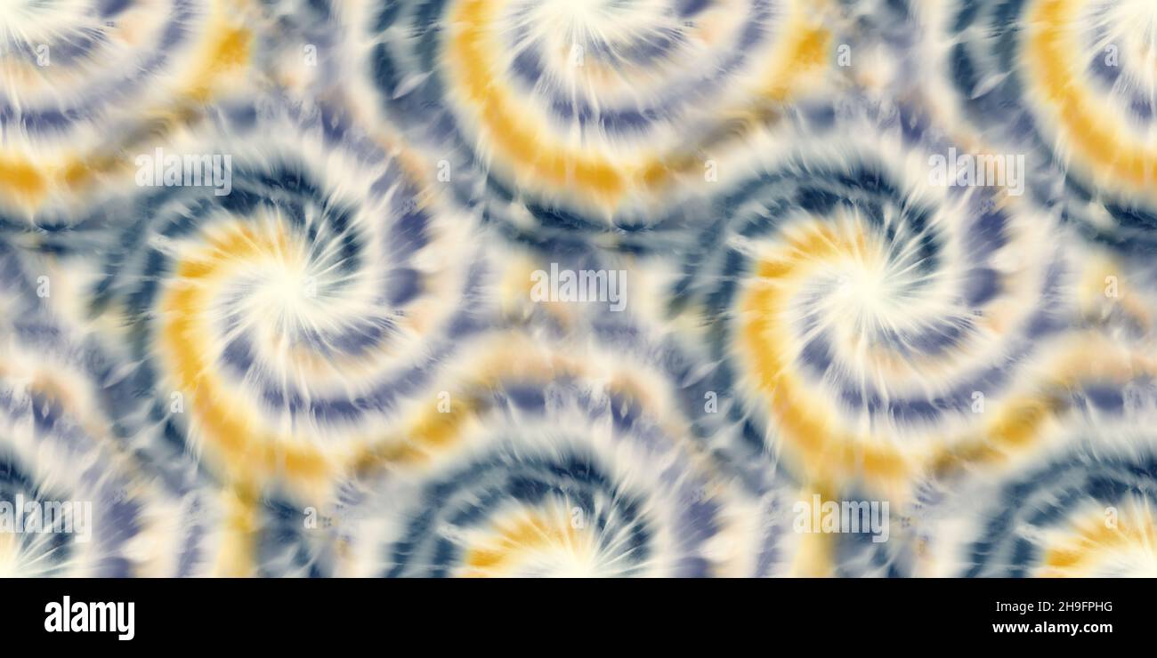Seamless funky 1970s tie dye border motif pattern for surface design ...