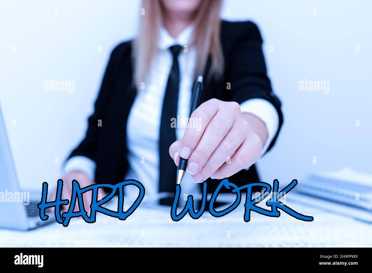 Text sign showing Hard Work. Business overview always putting a lot of ...