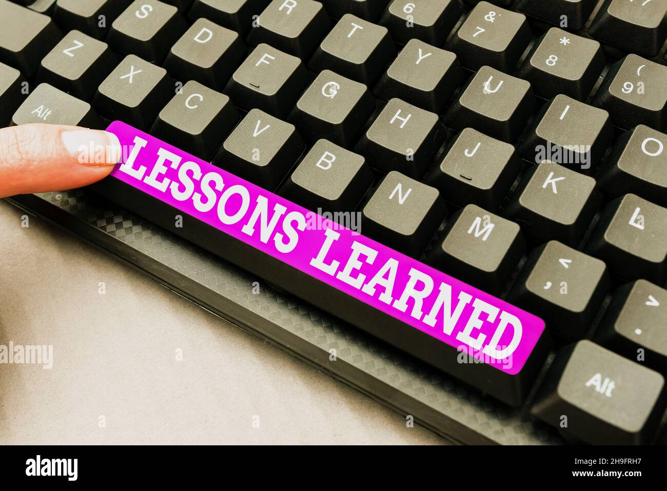 Handwriting text Lessons Learned. Business overview experiences ...