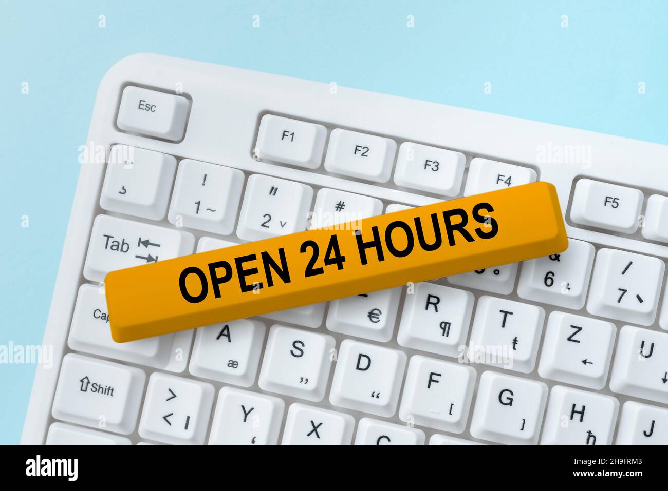 Conceptual display Open 24 Hours. Business showcase available all day ...