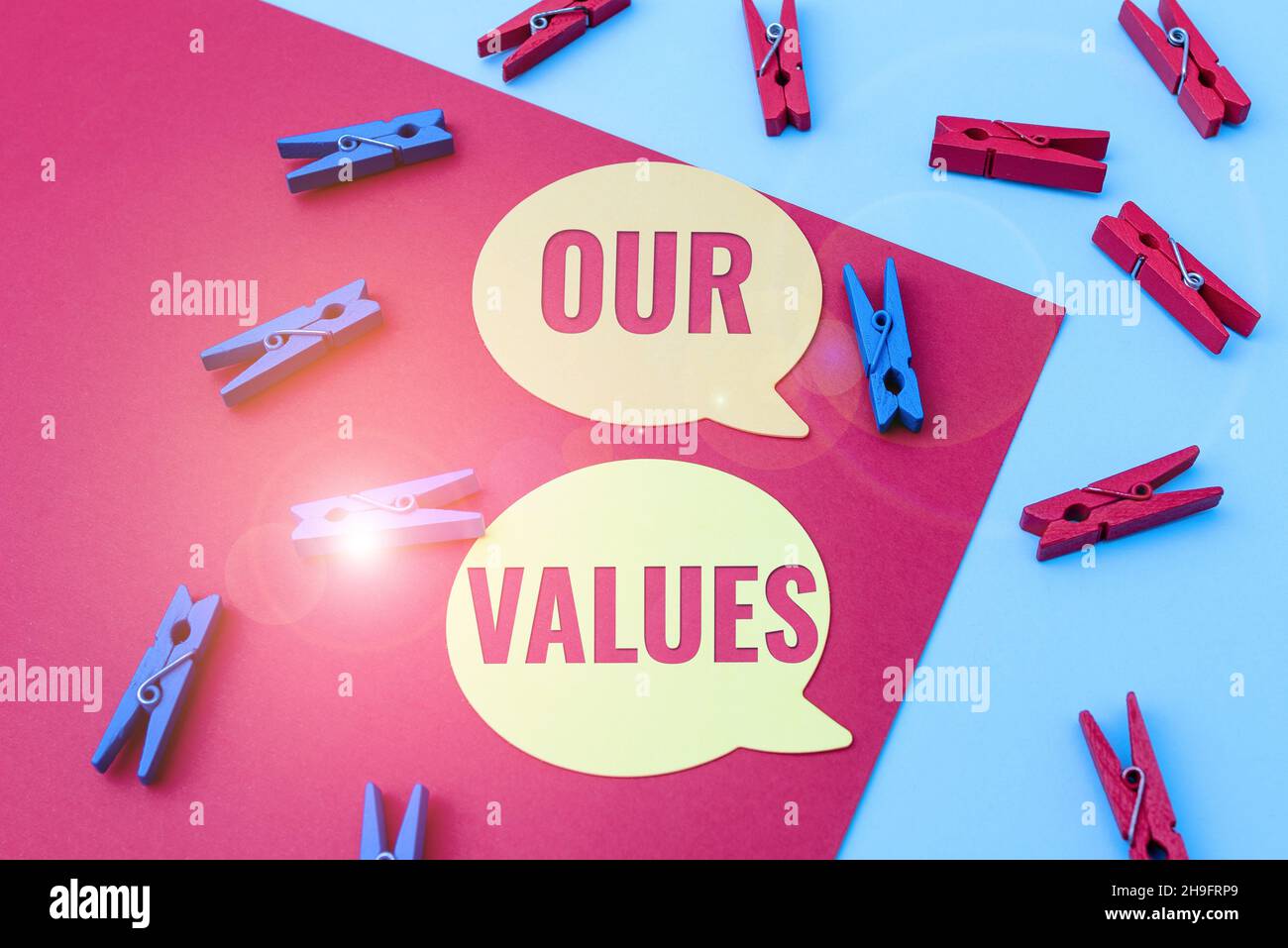 Sign displaying Our Values. Word Written on things that you believe are ...