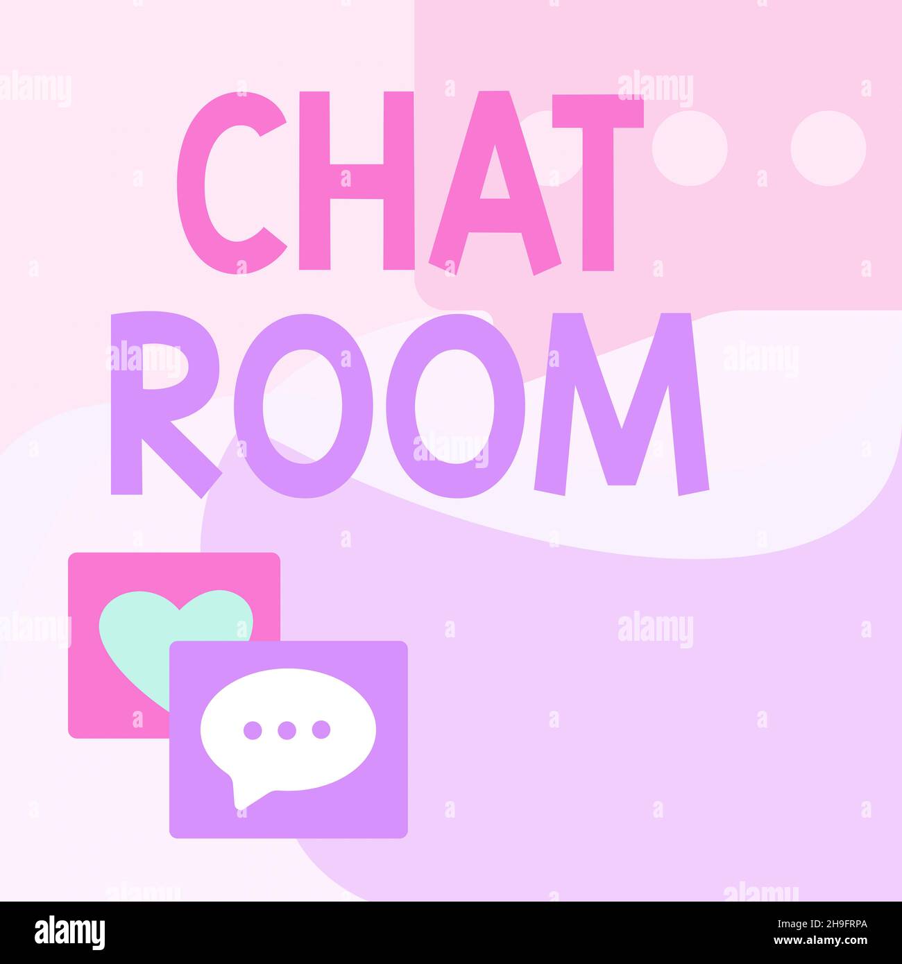 Text caption presenting Chat Room. Concept meaning area on the Internet ...