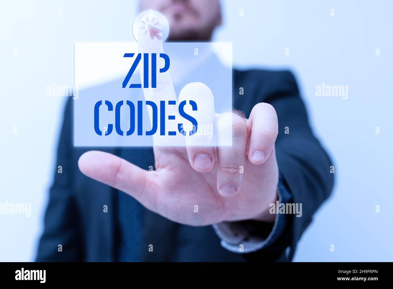 Text caption presenting Zip Codes. Word Written on numbers added to a ...