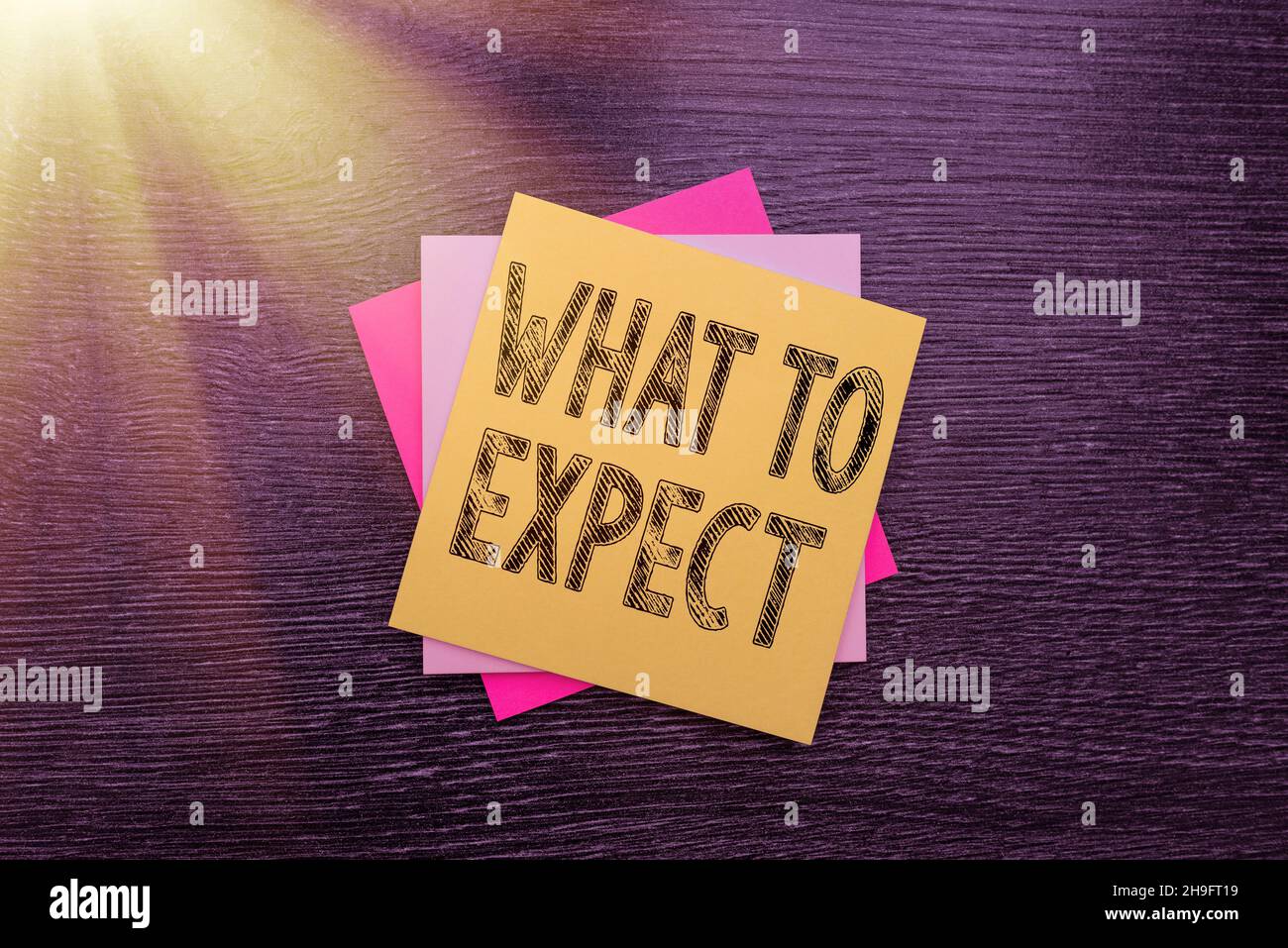 Sign displaying What To Expect. Conceptual photo asking about regard ...