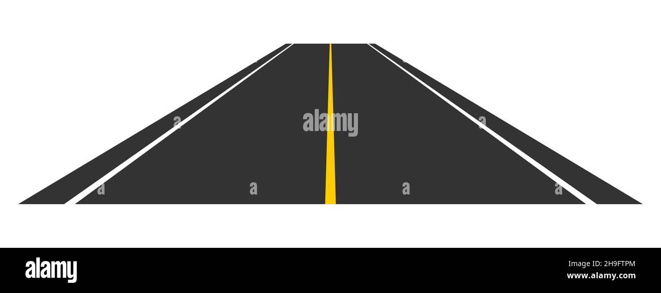 View of road stretching into distance. Empty highway with marking going ...
