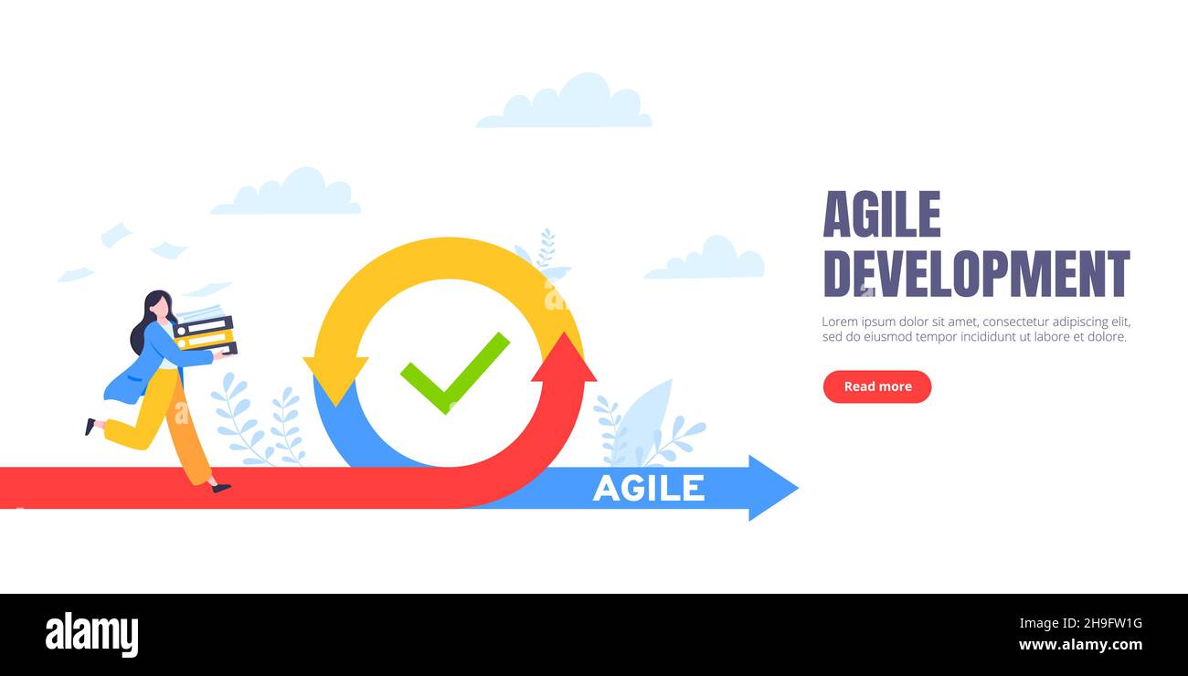 Agile development methodology business concept flat style design vector ...