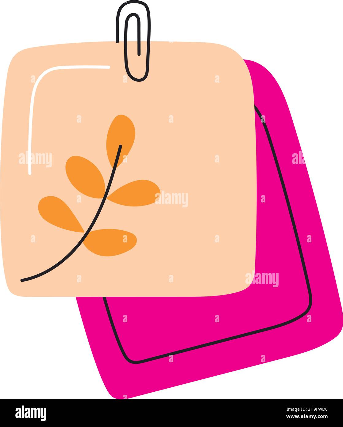 paper notes with clip icon Stock Vector Image & Art - Alamy