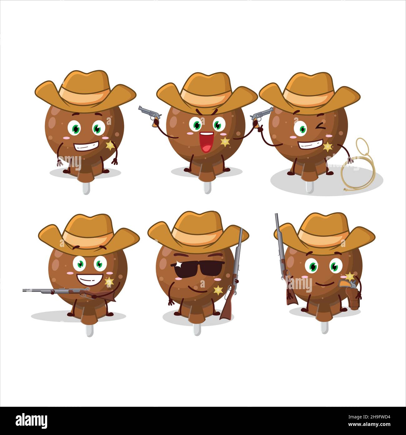 Cool cowboy orange lolipop wrapped cartoon character with a cute hat ...