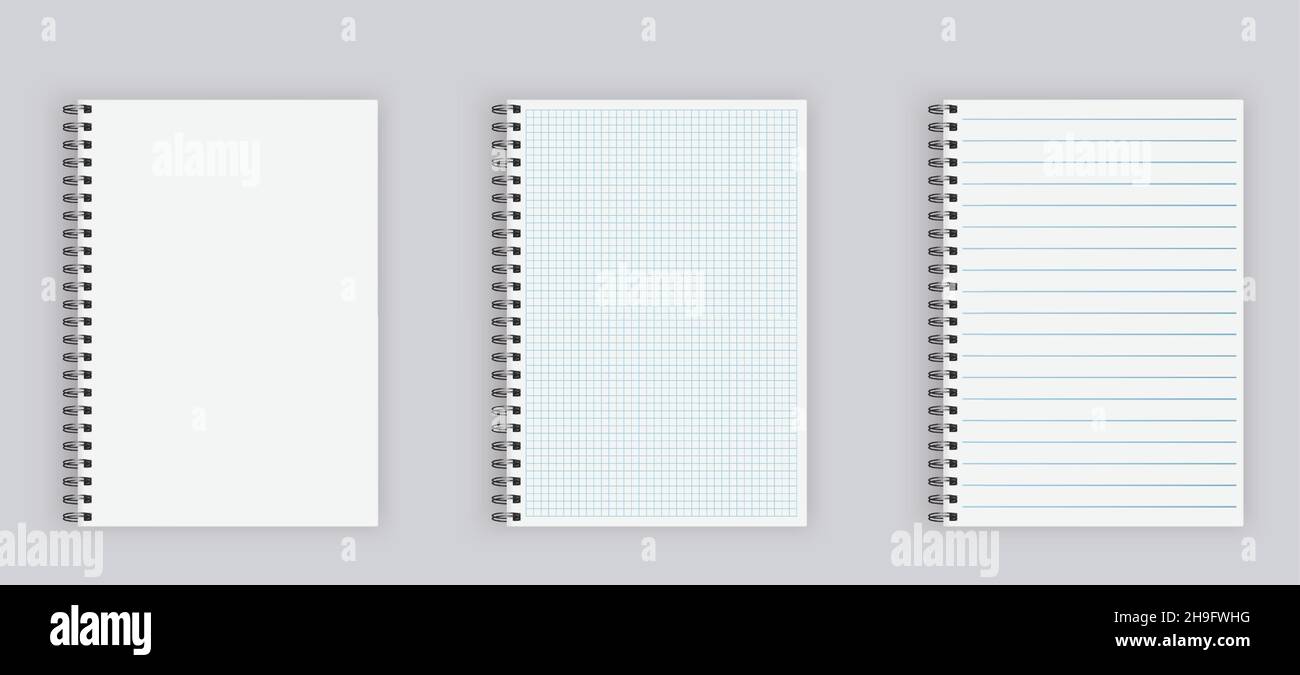 Set of blank spiral notepad notebook Stock Vector Image & Art - Alamy