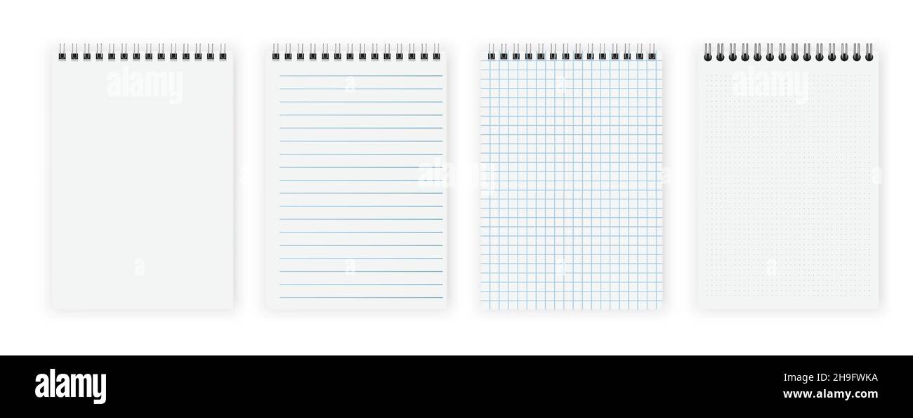 Set of blank spiral notepad notebook Stock Vector Image & Art - Alamy