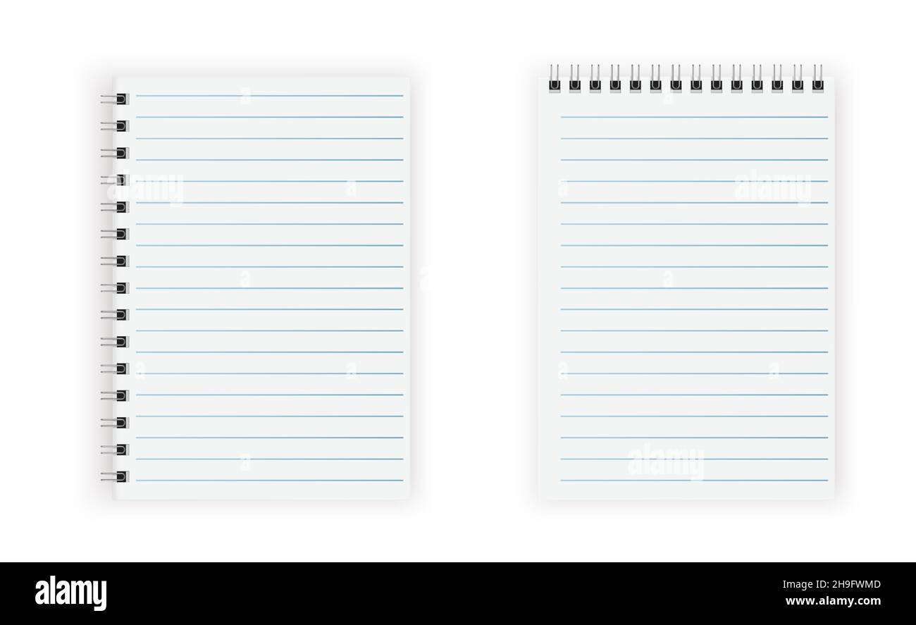 Blank realistic vector horizontal lined notebook Stock Vector Image ...