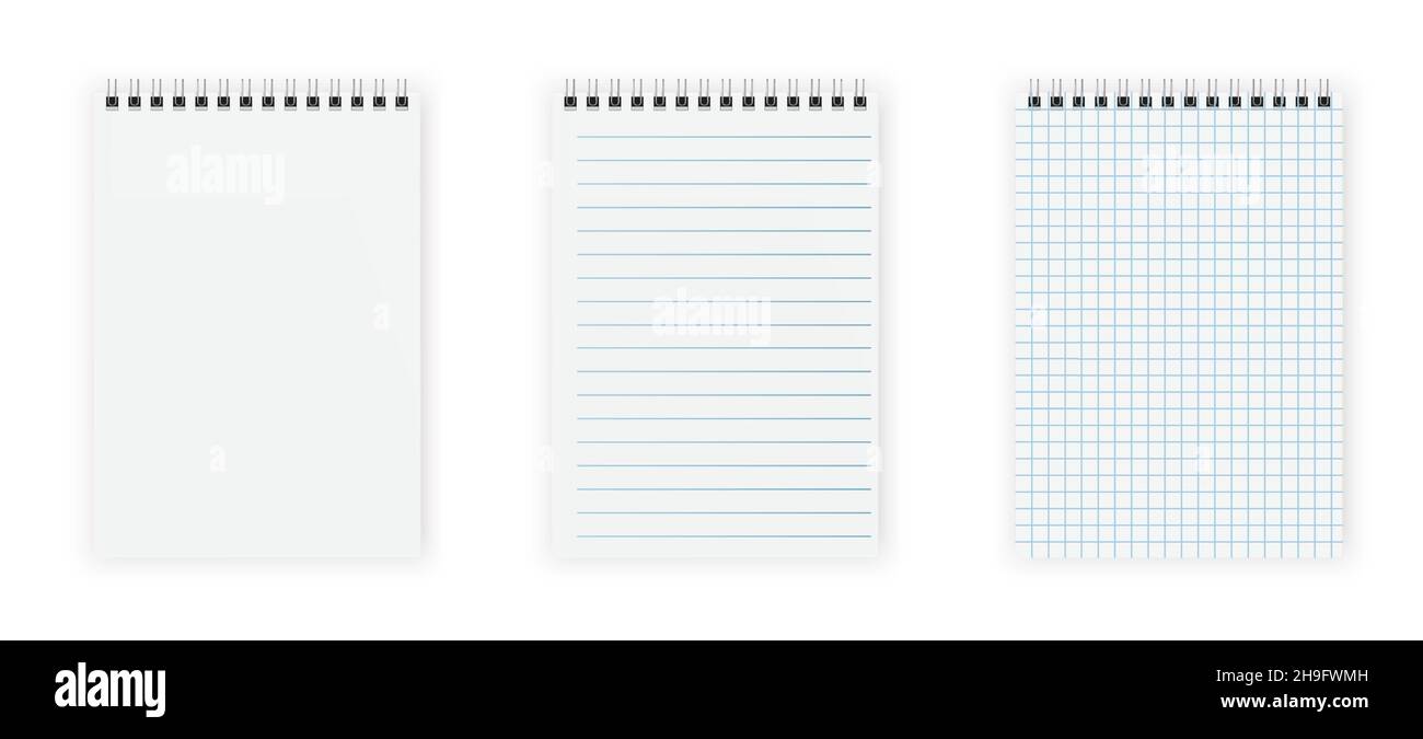 Set of blank spiral notepad notebook Stock Vector Image & Art - Alamy