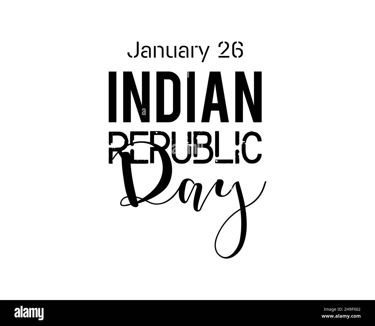 Republic india vector vectors Black and White Stock Photos & Images - Alamy