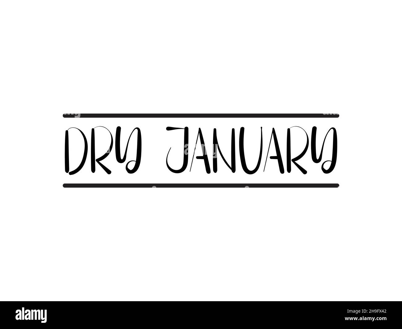 Calligraphy style hand lettering design for Dry January. Creative ...