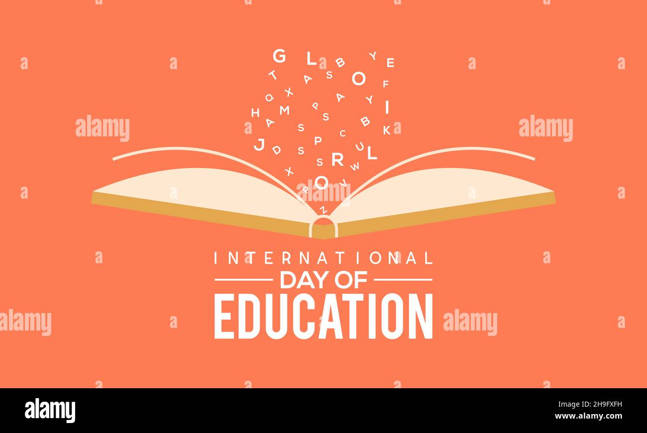 International Day of Education vector template. 24 January design for ...